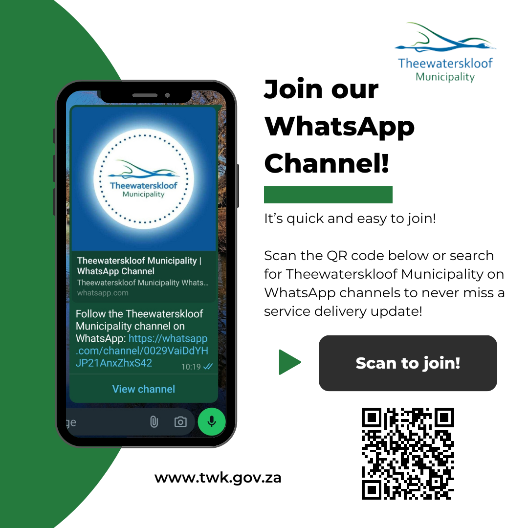 Stay updated with the Theewaterskloof WhatsApp channel ...